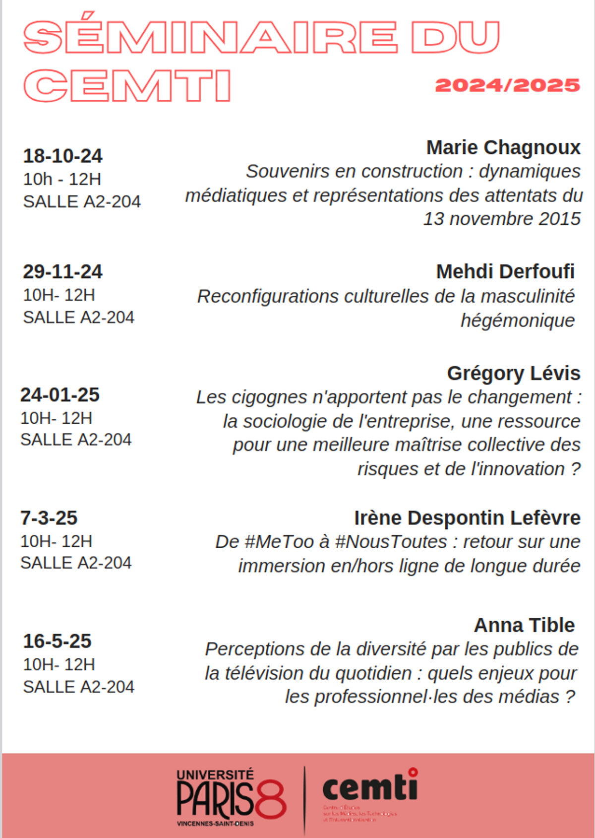 Séminaire du CEMTI 2024-2025 | CÉMTI