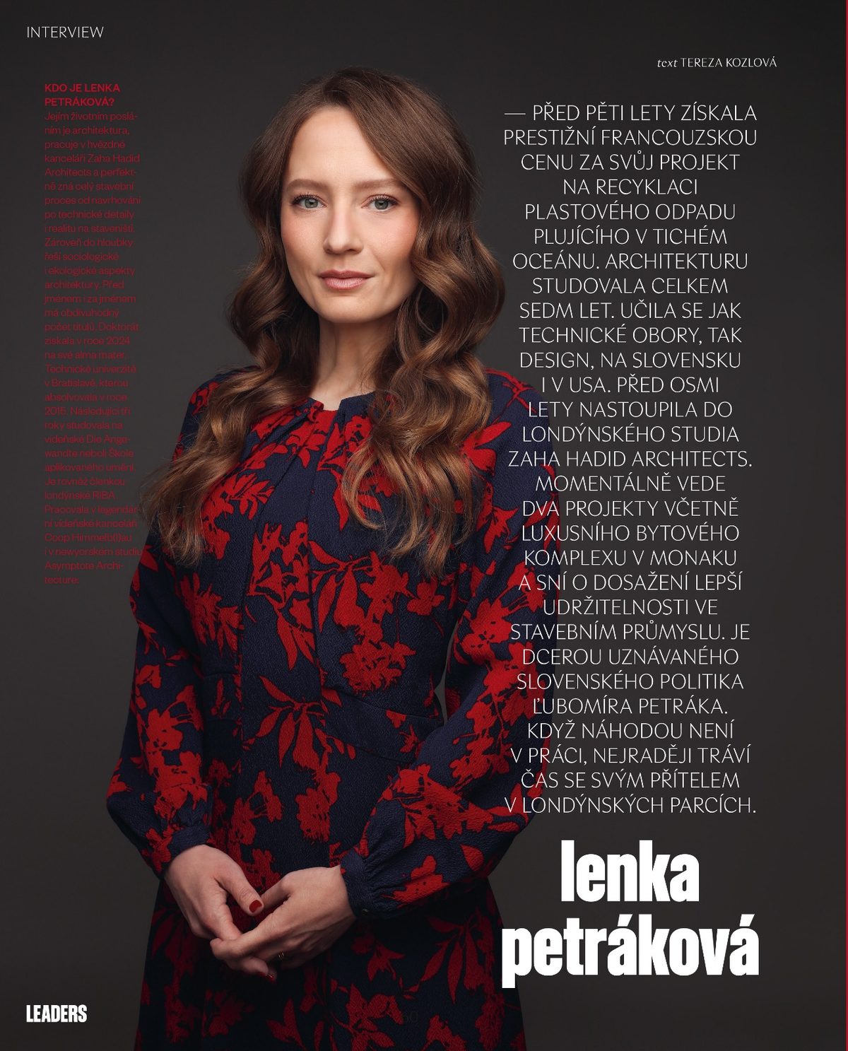 Lenka Petráková, Junior Ambassadrice de la Fondation, mise à l’honneur par Vogue Leaders ...